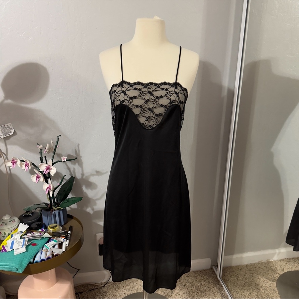 Vintage 1980’s Black Long Lingerie Slip - Gem